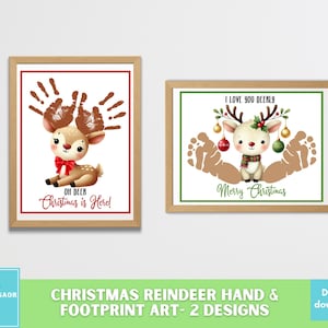 Reindeer Handprint Footprint Art: Christmas Keepsake (digital Download ...