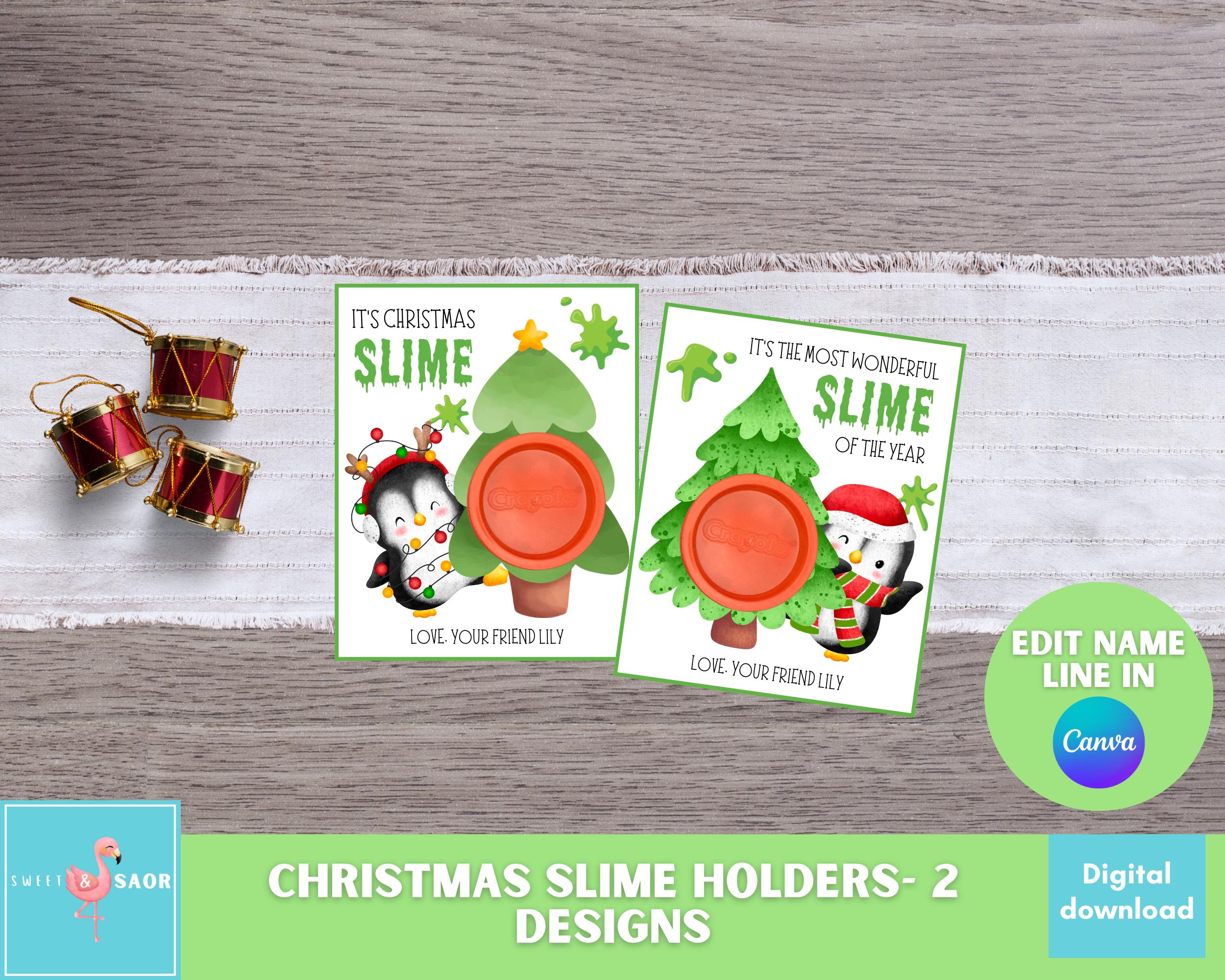 Printable Christmas Slime Holder: Editable Gift Tag (digital Download ...