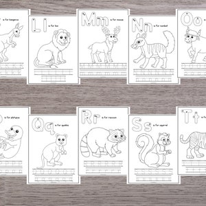 Alphabet Coloring Pages, ABC Tracing Practice, Animal Coloring Pages ...