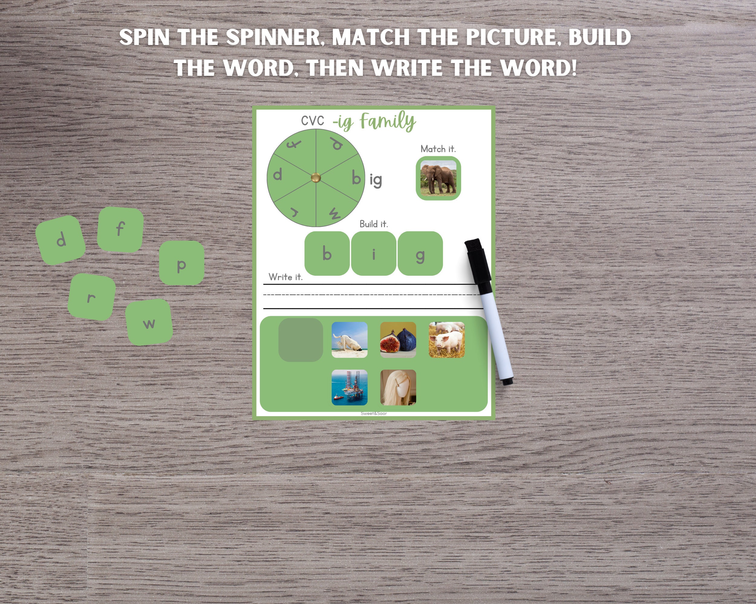 CVC Word Family Worksheet Printable, Short I Rhyming Word Builder ...