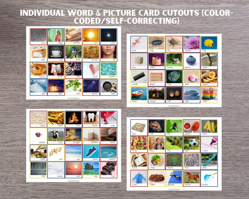 Compound Words Picture and Word Card Matching Printable, Kids Writing ...