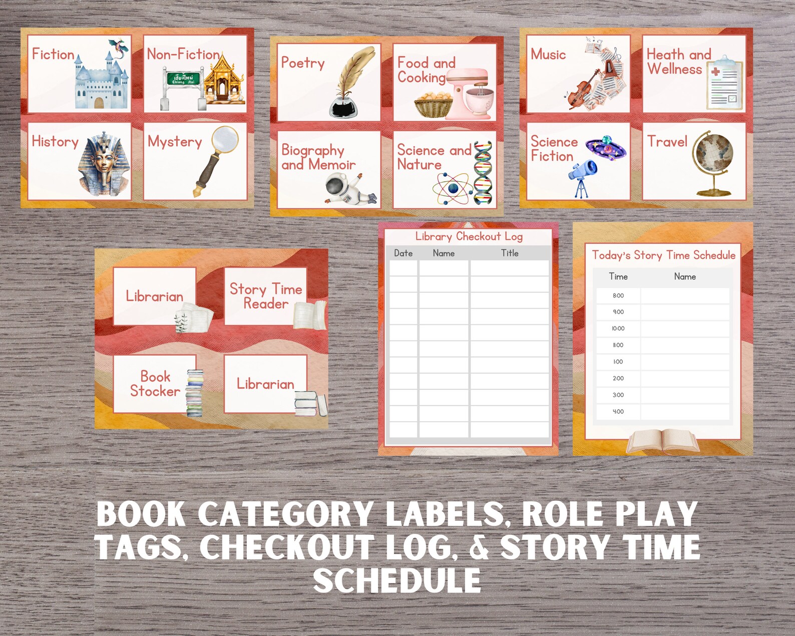 Library Dramatic Play, Pretend Play Printable, Classroom Dramatic Play ...