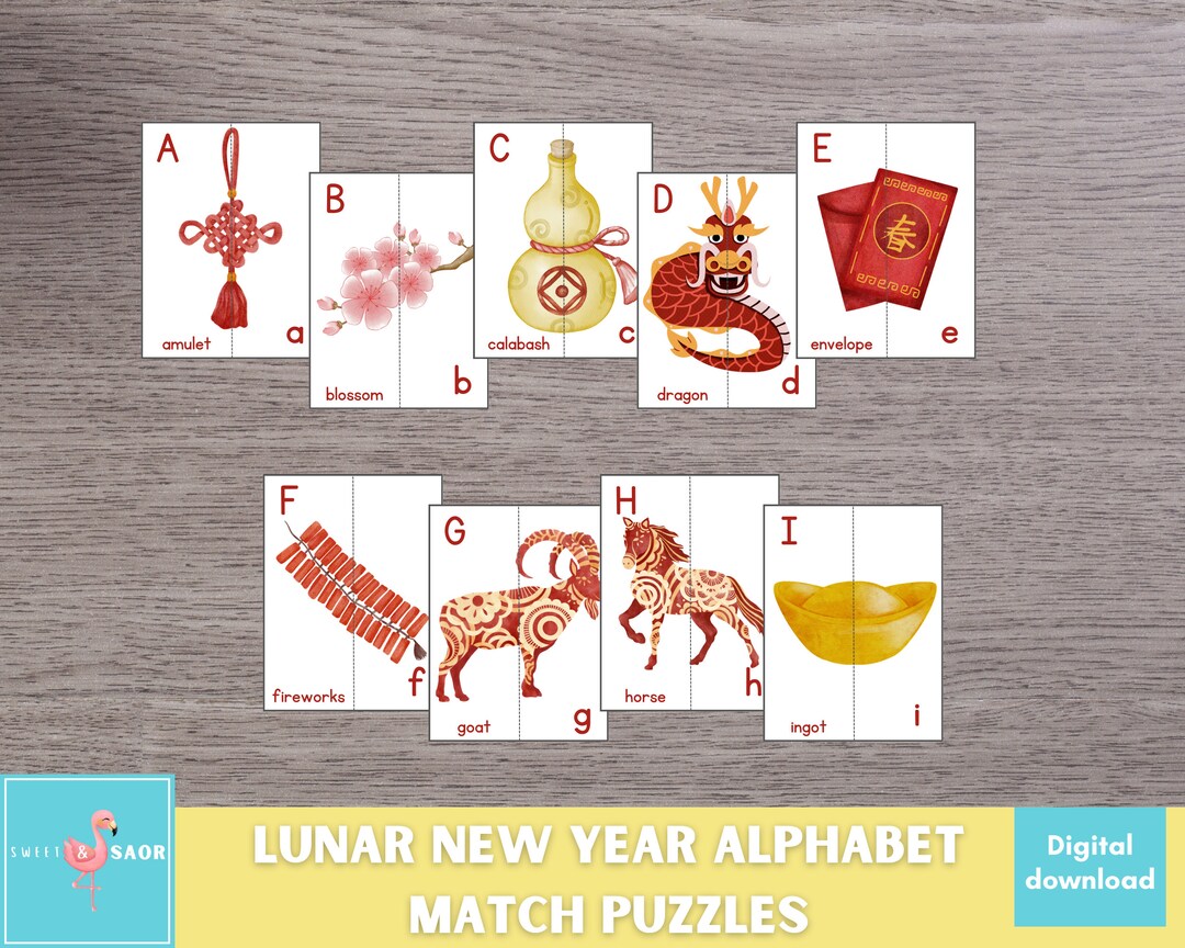 Lunar New Year Alphabet Puzzles: Preschool Learning (digital Download ...