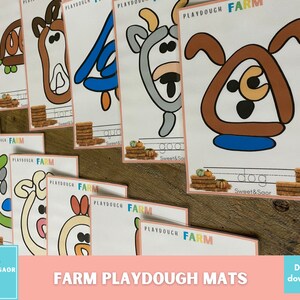 Farm Animal Play Doh Mats, Playdough Mats, Printable Play Doh Toddler ...