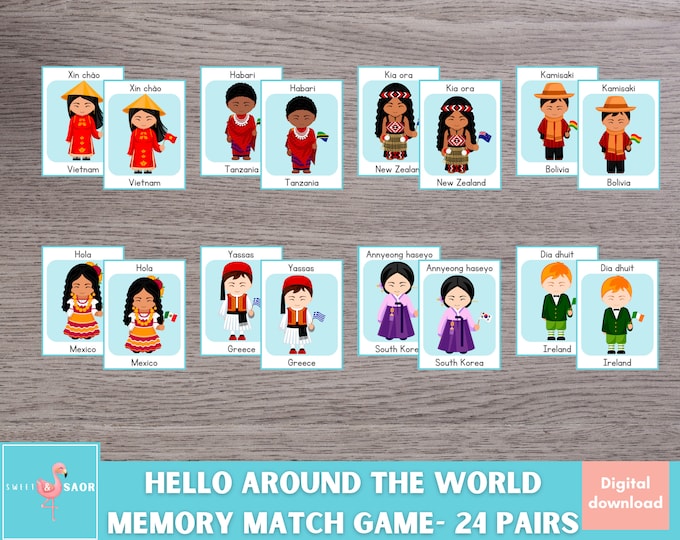 Hello Around the World Flashcards | Multicultural Language Resources ...