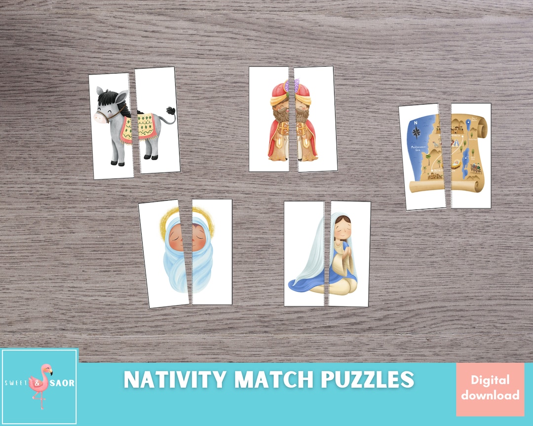 Nativity Matching Puzzles, Preschool Printable, Homeschool Resource ...