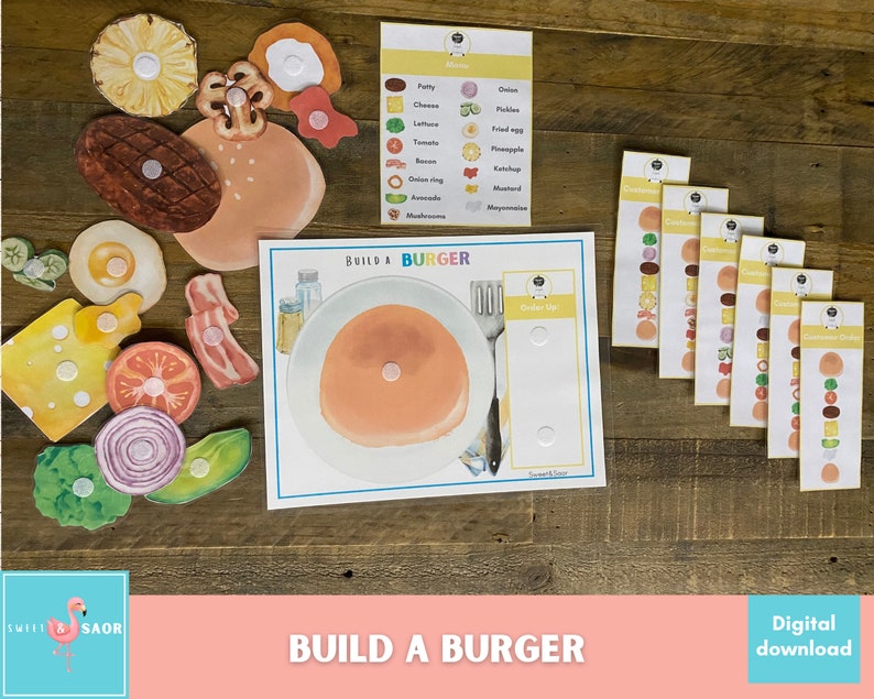 Build A Burger, Pretend Play, Preschool Printable, Kindergarten ...