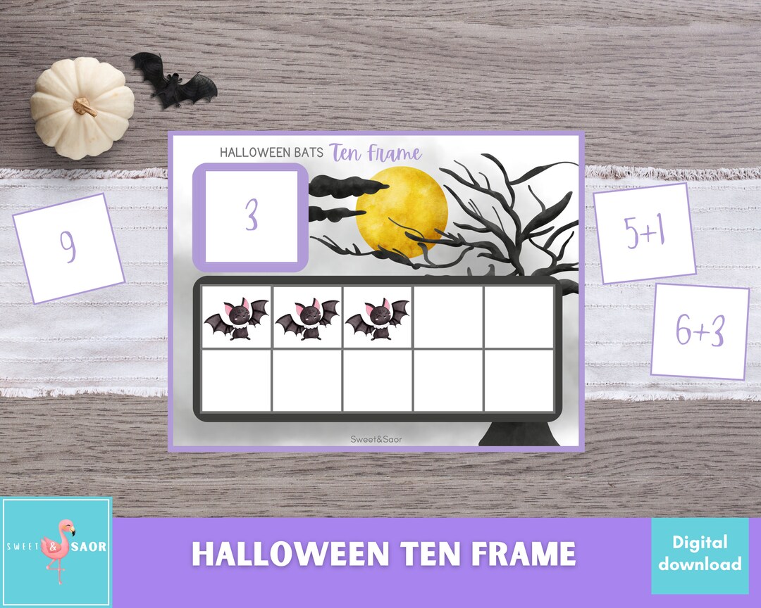 Halloween Ten Frame, Numbers 1-10 Count and Match, Preschool Counting ...