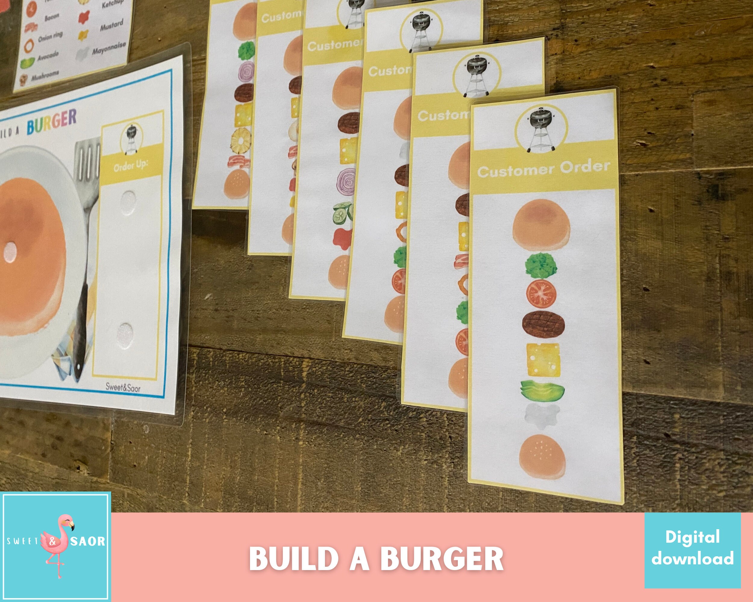 Build A Burger, Pretend Play, Preschool Printable, Kindergarten ...