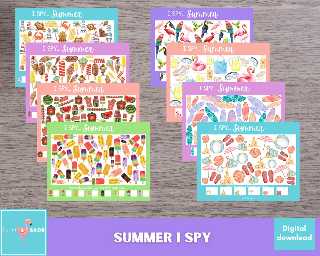 Summer I Spy, Summer Preschool Printable, I Spy Printable Activity ...