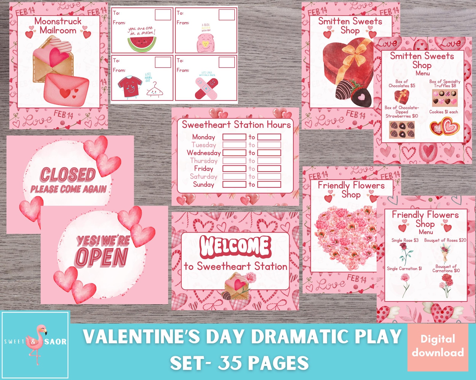 Valentine's Day Dramatic Play, Sweetheart Station Pretend Play ...