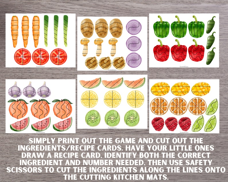 Cooking Pretend Play Printable, Chef Game for Kids, Scissor Skills ...