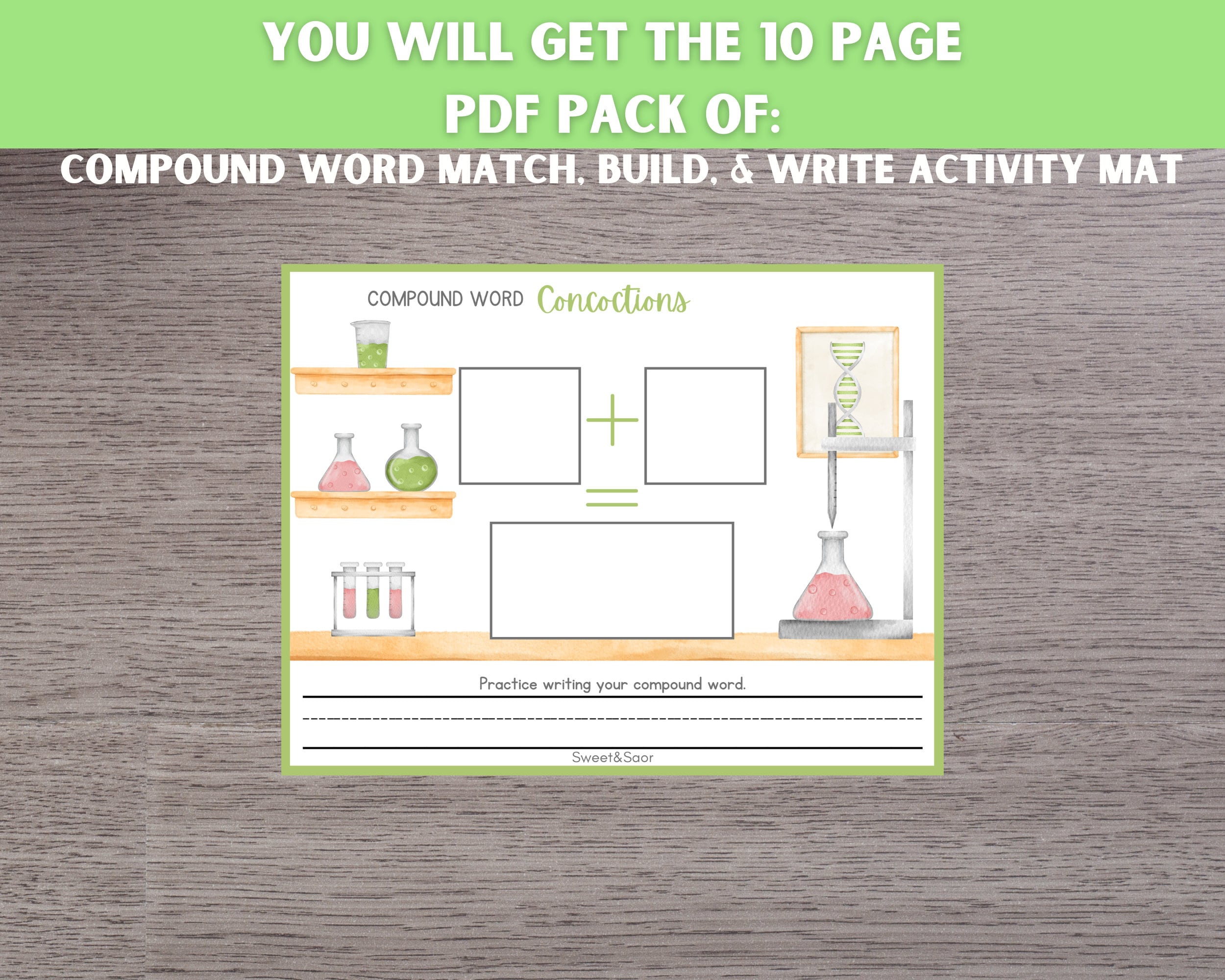 Compound Words Picture and Word Card Matching Printable, Kids Writing ...