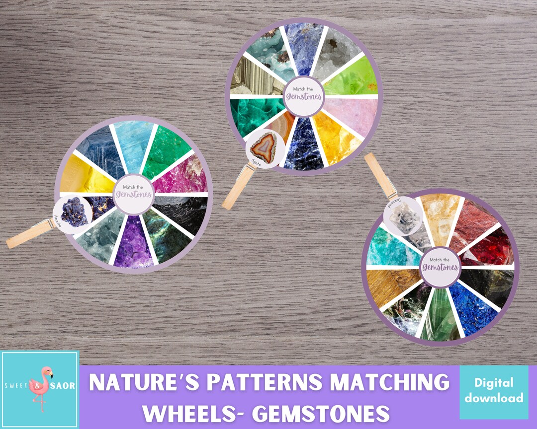 Gemstone Matching Wheel: Nature Pattern Activity (digital Download) - Etsy