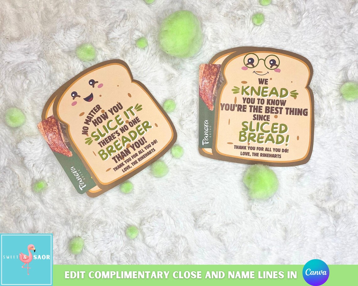 Sandwich Gift Card Holder Printable, Personalized Teacher Appreciation ...