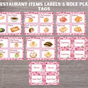 Sushi Restaurant Dramatic Play Set: Printable Pretend Play (PDF ...
