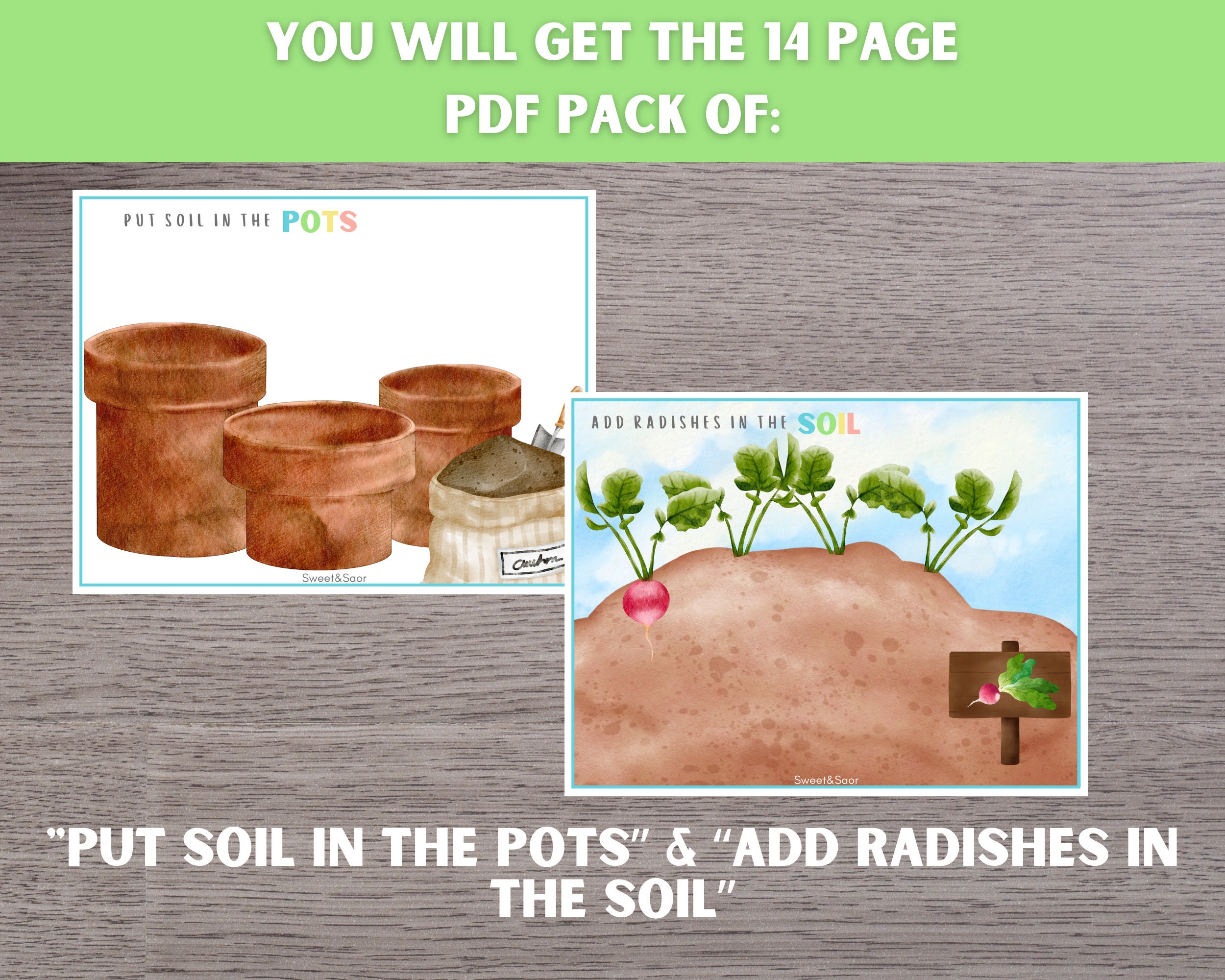 Garden Play Dough Mats, Fruits and Vegetables Playdough Mats, Printable ...