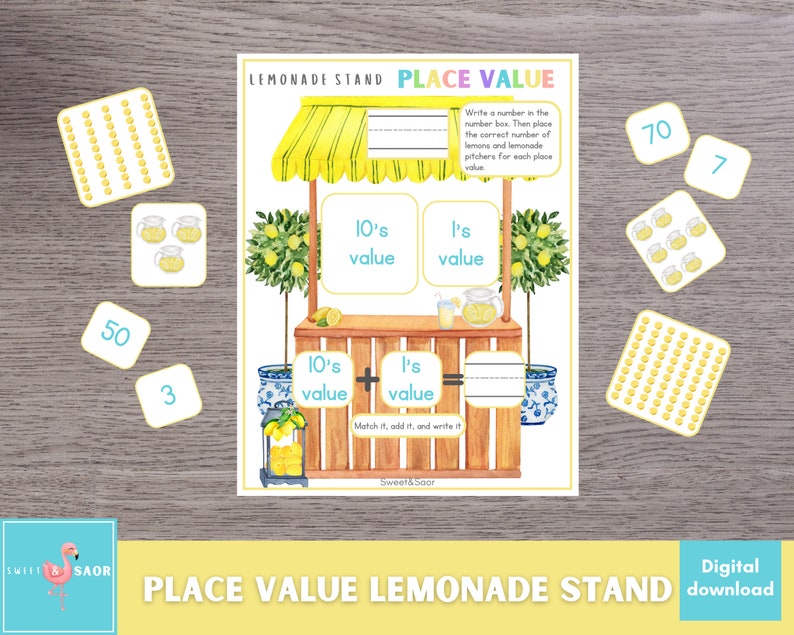 Place Value Lemonade Stand Math Game: Printable Activity (PDF) - Etsy ...