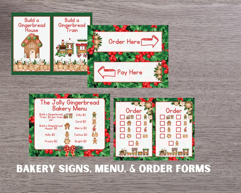 Gingerbread Bakery Dramatic Play Set: Printable Pretend Play (PDF ...