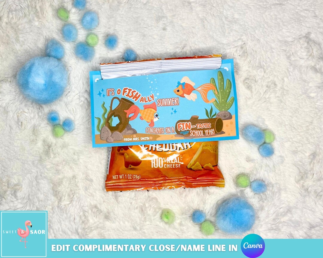 End of Year Student Gift Tag: O Fish Ally Summer (PDF) - Etsy