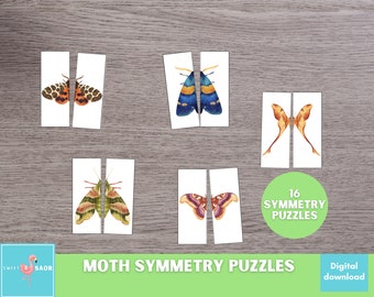 SAFARI ANIMALS Symmetry Puzzles Montessori Inspired Printable Matching ...