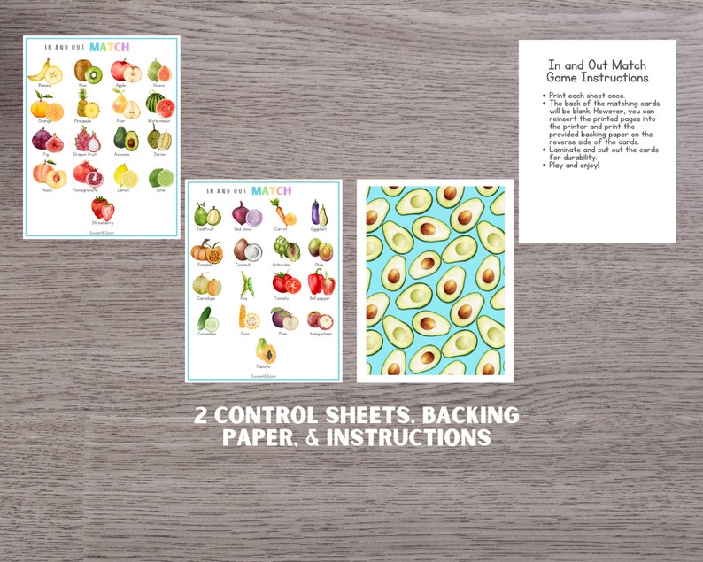Fruit & Vegetable Slices Matching Game: Preschool Printable Activity ...