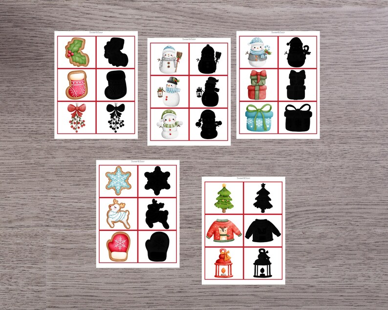 Christmas Shadow Matching Game: Printable Preschool Activity (PDF ...