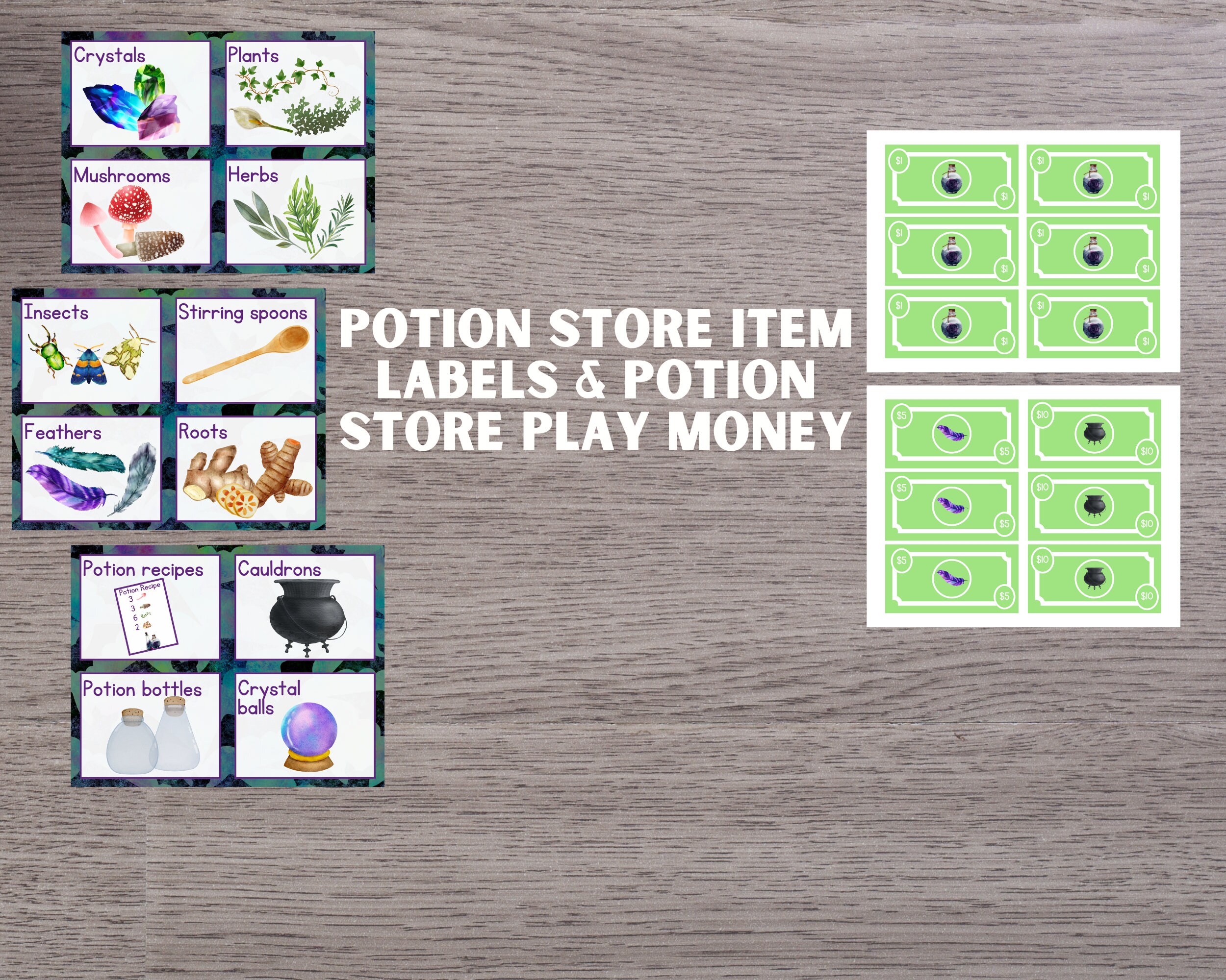 Halloween Potion Shop Dramatic Play Set: Printable Pretend Play (PDF ...