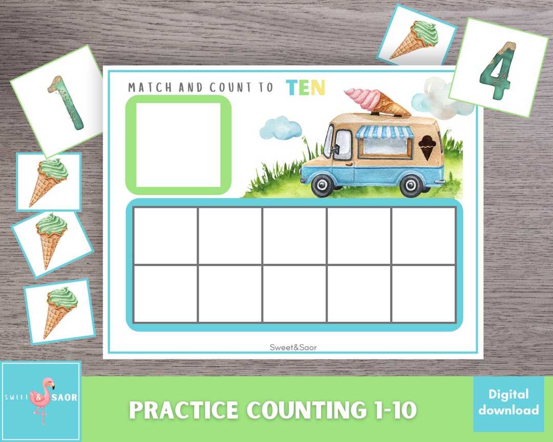 Numbers 1-10 Count and Match Math Activity, Montessori Printable ...