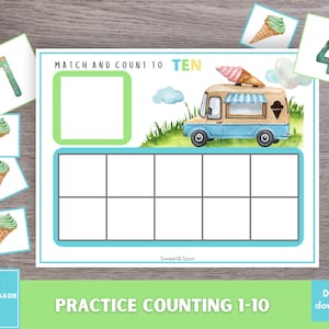 Numbers 1-10 Count and Match Math Activity, Montessori Printable ...