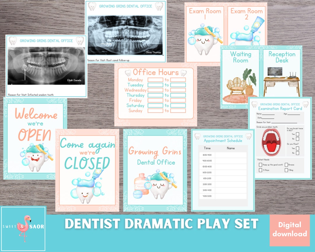 Dentist Dramatic Play Printable, Dentist Office Pretend Play, Classroom ...