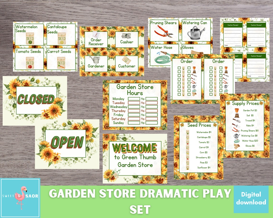 Gardening Dramatic Play, Garden Shop Pretend Play Printable, Classroom ...