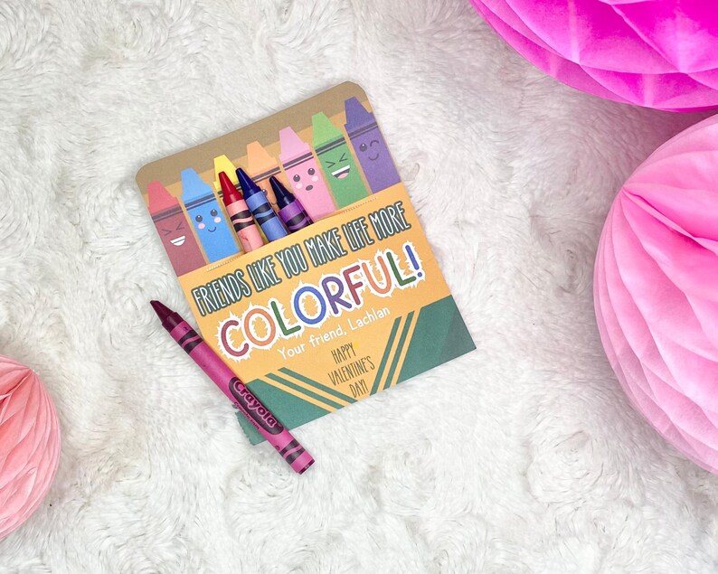 Editable Crayon Box Valentine: Kids Classroom Printable (digital ...