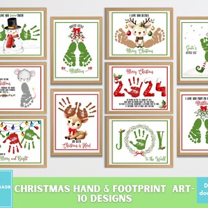 Christmas Handprint Footprint Art Bundle: DIY Keepsakes (digital ...