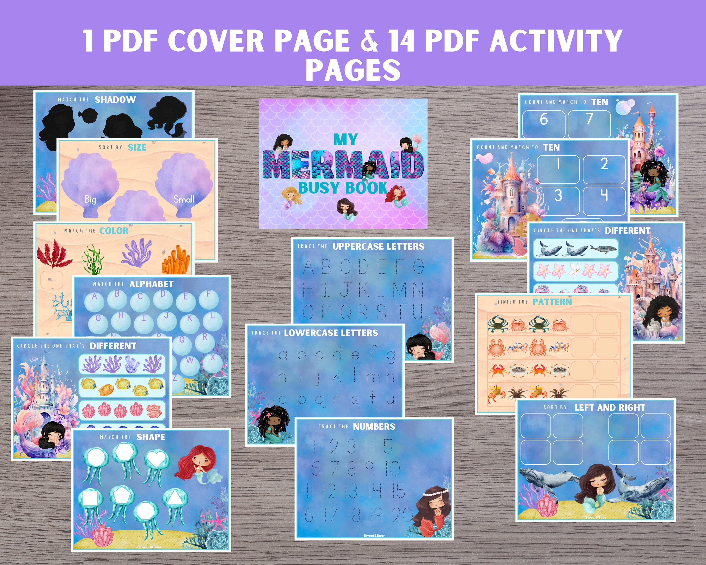 Mermaid Busy Book Printable Busy Book for Preschool Pre-k - Etsy