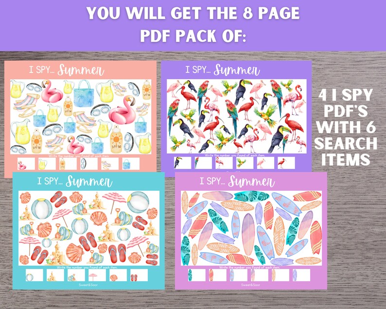 Summer I Spy, Summer Preschool Printable, I Spy Printable Activity ...