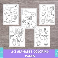 26 Page Alphabet Color Sheets - Etsy