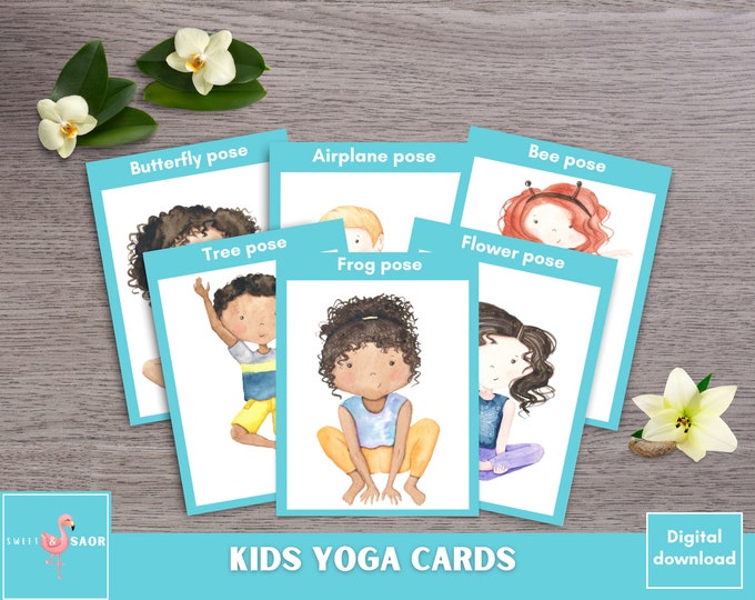 Printable Kids Exercise Cards, Digital Active Kid Card Set, Set of 16 ...