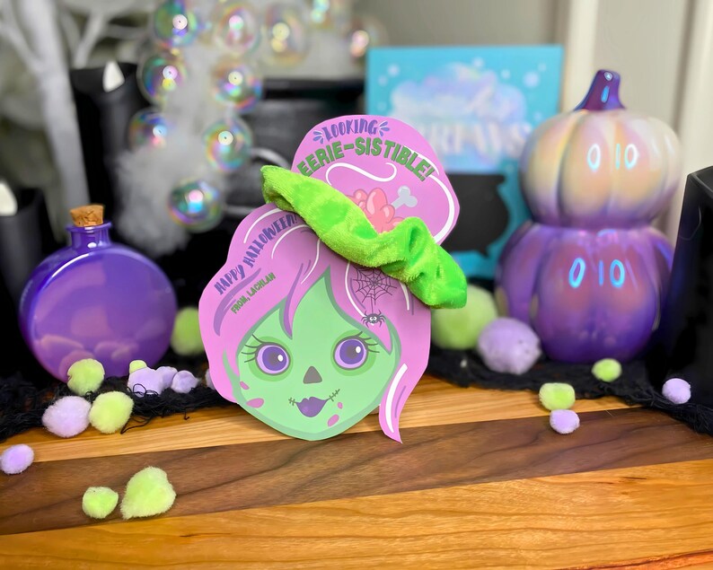 Printable Zombie Scrunchie Holders: Halloween Party Favor Tags (PDF ...