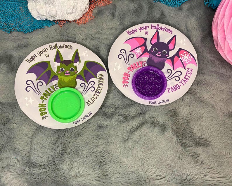 Printable Halloween Play Dough Holder: Bat Design, Classroom Gift (PDF ...