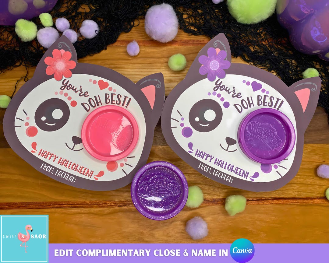 Printable Halloween Cat Play Dough Holders: Non-candy Favor (PDF ...