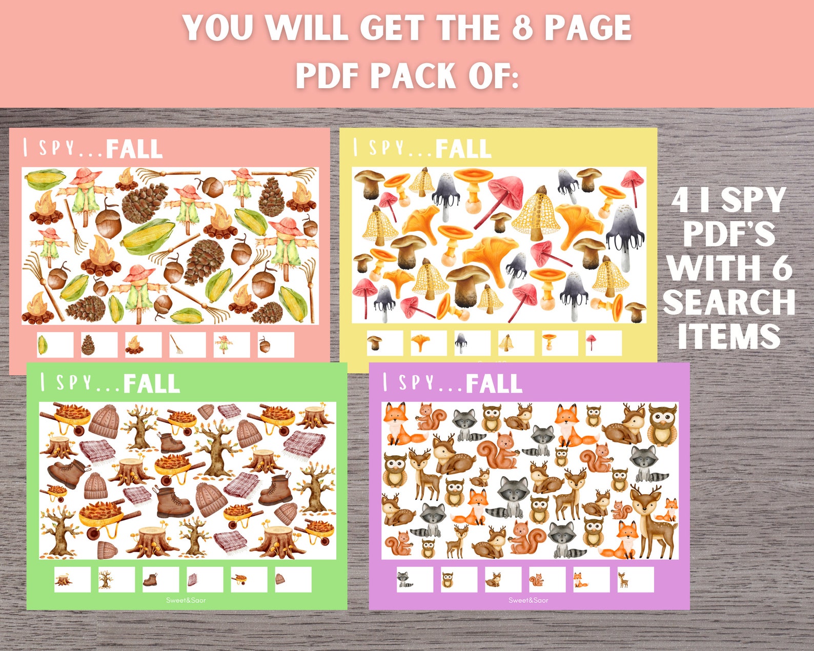 Fall I Spy Preschool Printable Preschool Game Autumn - Etsy