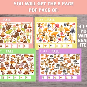 Fall I Spy Preschool Printable Preschool Game Autumn - Etsy
