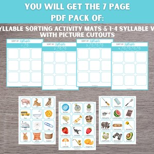 Syllable Sorting Activity: Preschool & Kindergarten Printable (digital ...