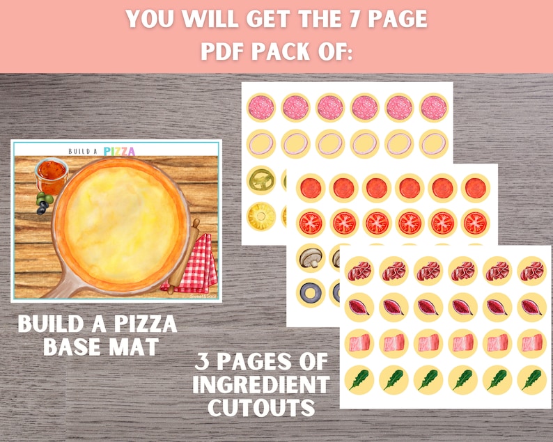 Build A Pizza Pretend Play Set: Preschool Activity (digital Download ...