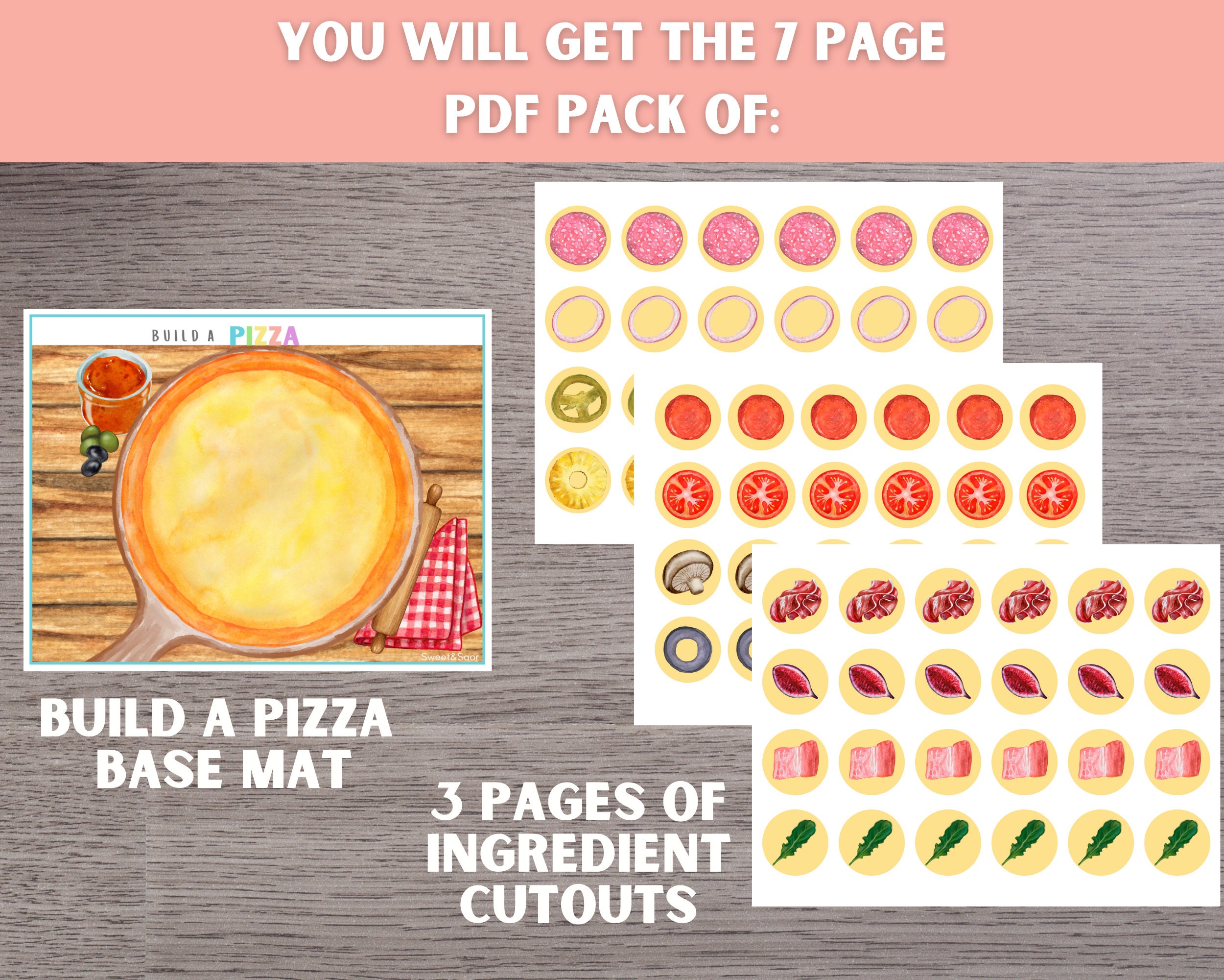 Build A Pizza Pretend Play Set: Preschool Activity (digital Download ...