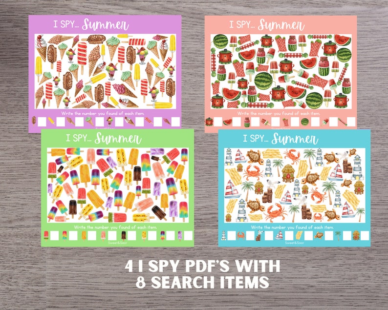 Summer I Spy Printable Activity: Preschool Games (digital Download) - Etsy