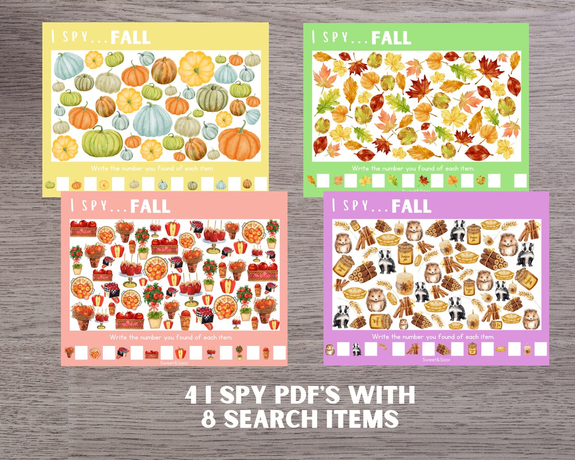 Fall I Spy Preschool Printable Preschool Game Autumn - Etsy