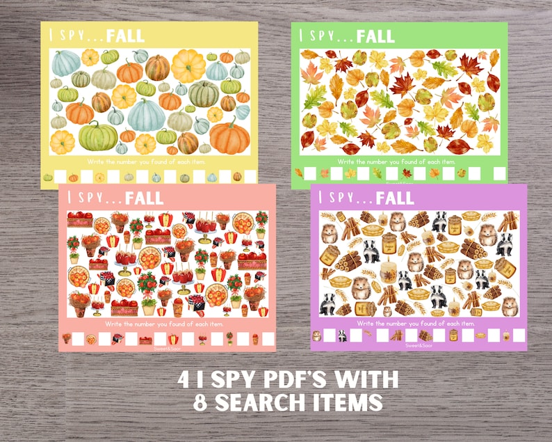 Fall I Spy Preschool Printable Preschool Game Autumn - Etsy