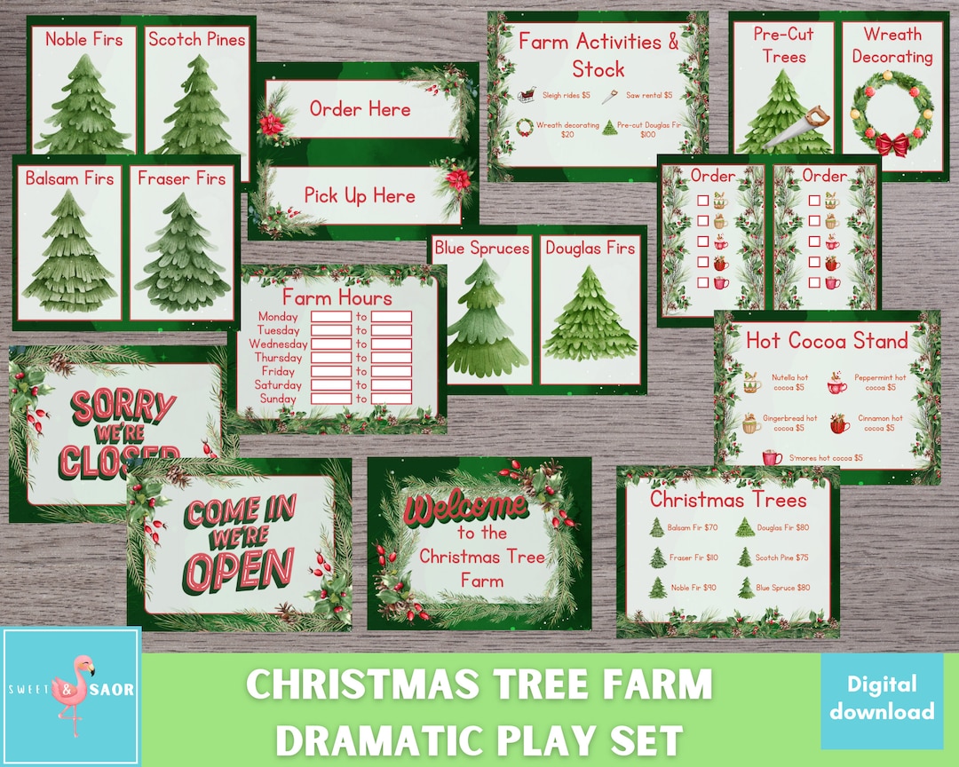 Christmas Tree Farm Dramatic Play Set: Printable Pretend Play (PDF ...